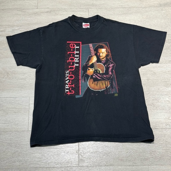 Hanes | Shirts | Vintage 992 Travis Tritt Trouble Country Music Band ...